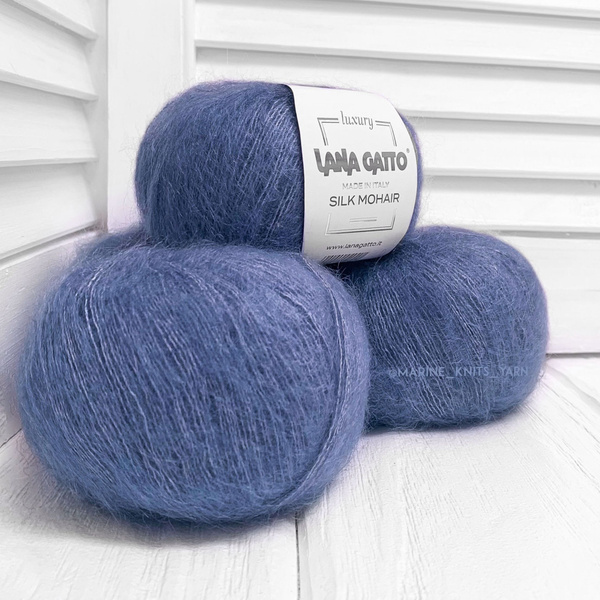 Пряжа Lana Gatto - Silk Mohair, кидмохер на шелке (6034 - мокрый камень ...