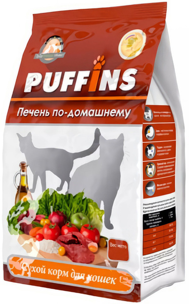 Корм Puffins для кошек, печень по-домашнему, 400 г - купить с доставкой ...