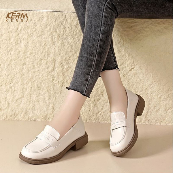 Лоферы Женский KERNA белый, размер 37 Каблук + платформа На любой сезон Без застёжки Китай ...