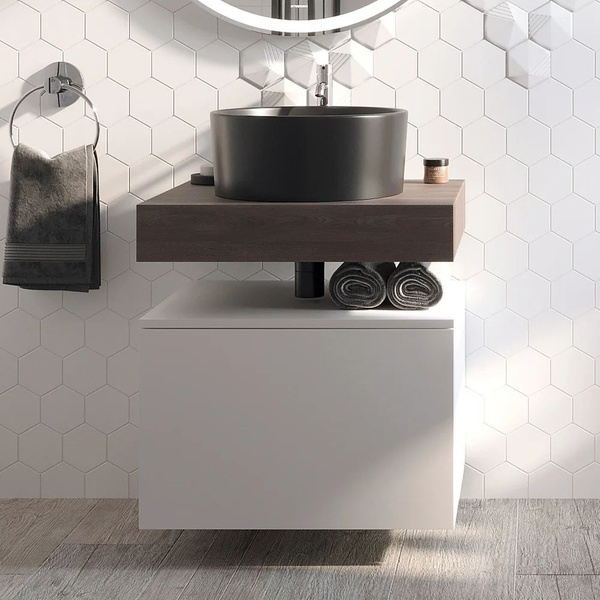 Столешница в ванную под раковину STWORKI Ольборг 60 без отверстий, дуб карпентер купить на OZON ...