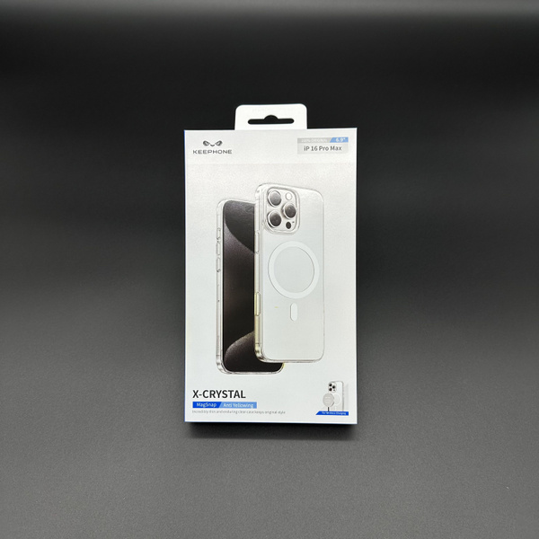 Прозрачный пластиковый чехол с MagSafe Keephone X-Crystal на iPhone 16 ...