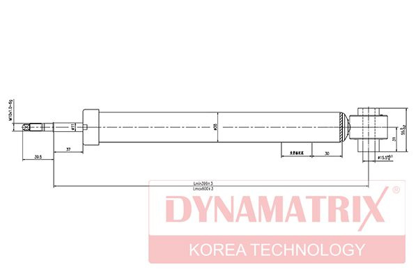 Амортизатор подвески газонаполненный зад DYNAMATRIX DSA341814 - купить ...