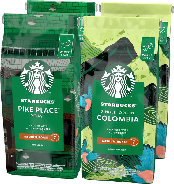 Цельнозерновой кофе Starbucks Pike Place Roast, колумбийский, 4 шт ...