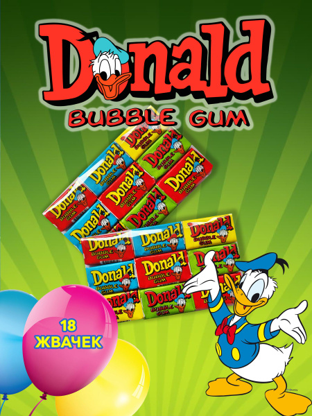 Набор из 18 турецких жевательных резинок Donald Duck - купить с ...