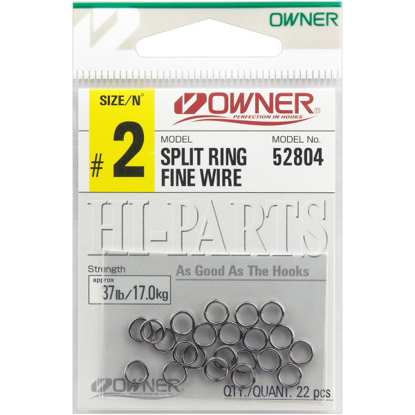 Заводные кольца Owner Split Ring Fine Wire 52804 #2 (17 кг, 22 шт ...