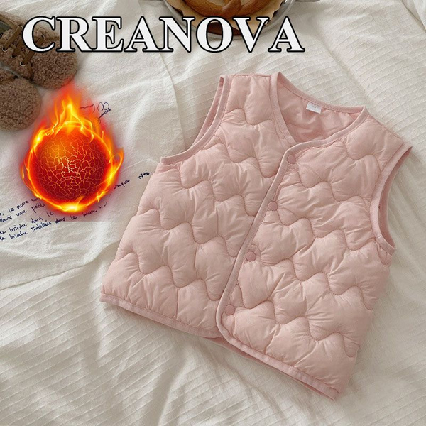 Жилет утепленный Девочки, Мальчики CREANOVA розовый, размер 90 Breathable Пуговицы Китай Бег ...