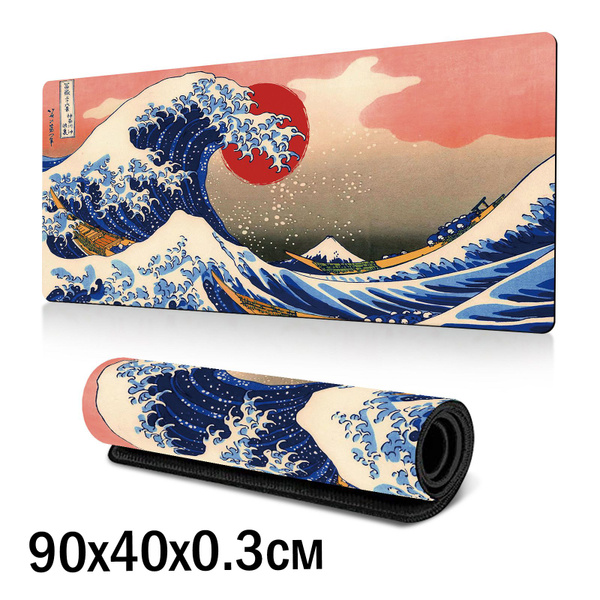 Коврик для мыши Волна 90x40x0.3см, (18-Синий/Оранжевый) купить на OZON по низкой цене (1716133984)