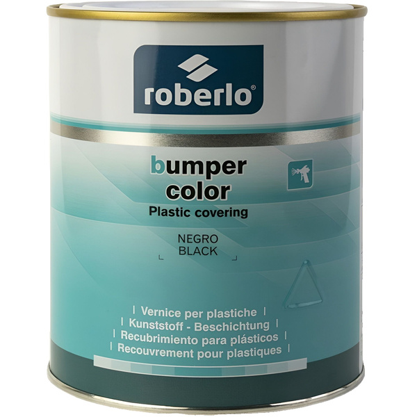 Структурная грунт-эмаль для пластика ROBERLO BUMPER COLOR, черный 1л ...