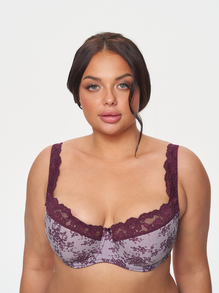 Бюстгальтер Женский BLISSENSE мягкая чашка на каркасе, на косточках, размер 80E бордовый ...