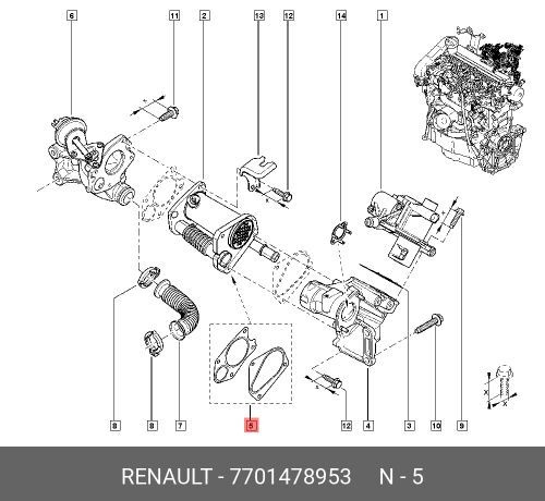 К-кт прокладок корпуса клапана EGR RENAULT MEGANE III 2009 > ORG ...
