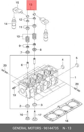 Тарелка пружины клапана двигателя GM 96144735 купить c доставкой на ...