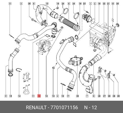 Прокладка патрубка турбокомпрессора RENAULT MEGANE III 2009 > - Renault ...