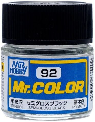 C 92 краска художественная т.м. MR.HOBBY 10мл SEMI GLOSS BLACK купить ...