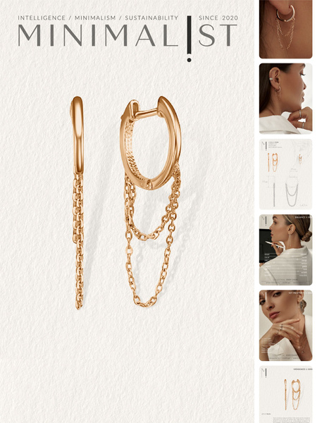 Характеристики Minimal!st Серьги ювелирные Серебро позолоченное 925 пробы подробное описание ...