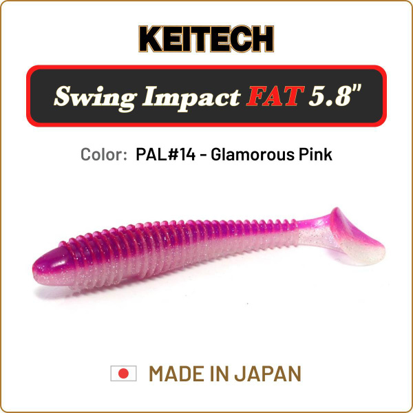 Мягкая приманка Keitech Swing Impact FAT 5.8" цв. PAL#14 / Силиконовая приманка для джига ...