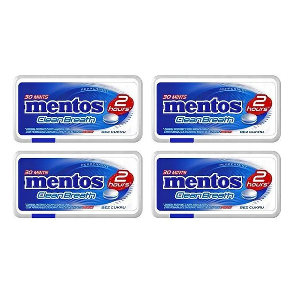 Mentos Clean Breath Освежающие ментоловые драже с перечной мятой ...