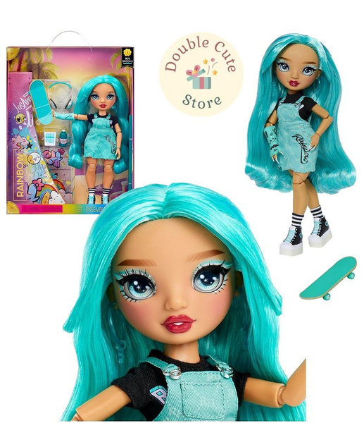 Кукла Rainbow High Блу Брукс Blu Brooks New Friends голубая со скейтом ...