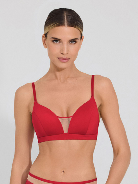 Бюстгальтер Женский Palmetta формованная чашка без каркаса, размер 75B красный Полиэстер ...