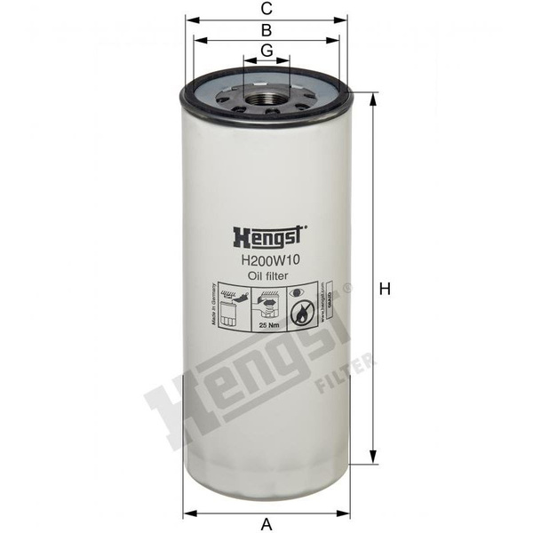 Фильтр масляный HENGST H200W10 W 11 102/34 LF4006 5 011 502 HENGST ...