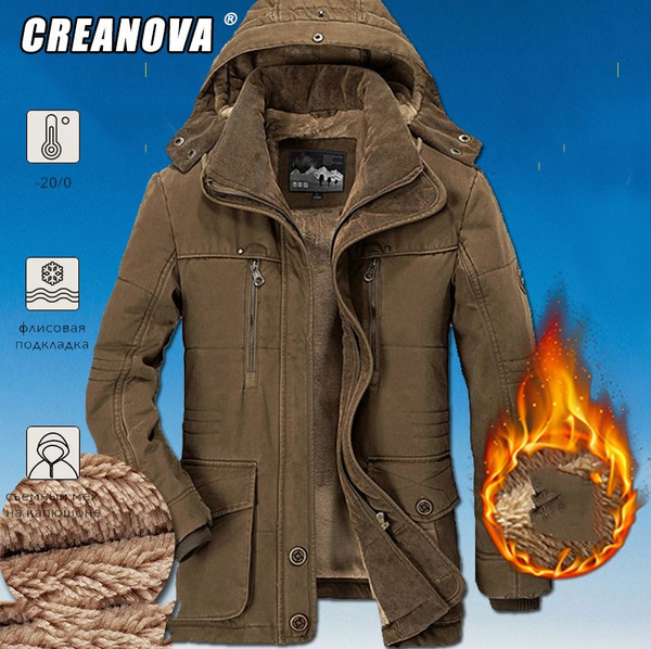 Пальто Мужской CREANOVA черный круглый Хлопок Длинный, размер 54 Зима купить c доставкой на OZON ...