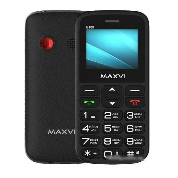Maxvi Мобильный телефон B100, черный купить на OZON по низкой цене (1810618940)