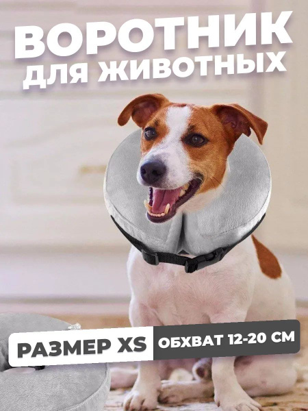 Воротник мягкий надувной на шею собак, серый купить на OZON по низкой ...