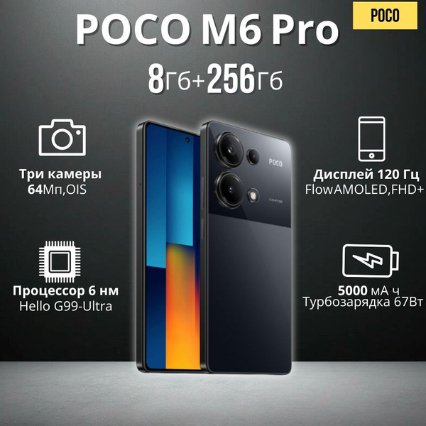 Смартфон Poco M6 Pro 256 ГБ ГБ false - купить по выгодной цене в интернет-магазине OZON (1748422064)