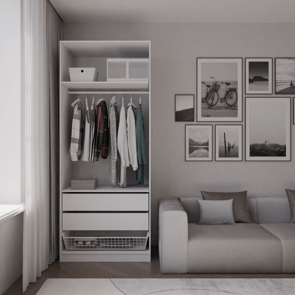 Гардеробная система IKEA ПАКС, ЛДСП, 100x58x236 см купить c доставкой ...
