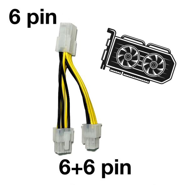Разветвитель переходник питания для видеокарт 6 PIN на 2 x 6 PIN купить ...