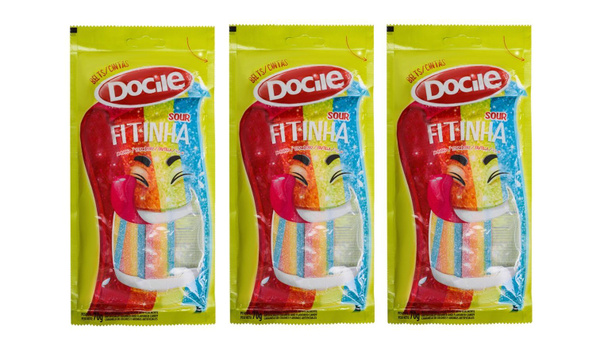 Мармелад жевательный Docile Sour Strawberry Colored Belts цветные ленты ...