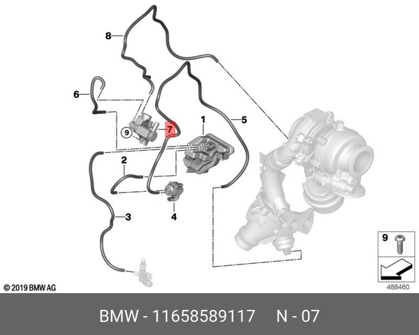 Преобразователь давления BMW 11658589117 купить на OZON по низкой цене ...