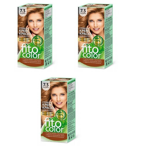 Fito Косметик Стойкая крем-краска для волос Fitocolor, тон 7.3 Карамель, 115 мл, 3 шт купить на ...