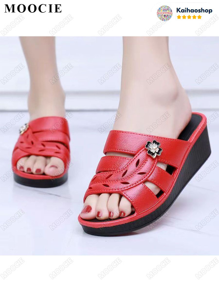 Пантолеты Женский MOOCIE, размер 38 ABS пластик, Искусственная кожа Толстая подошва Танкетка Без ...