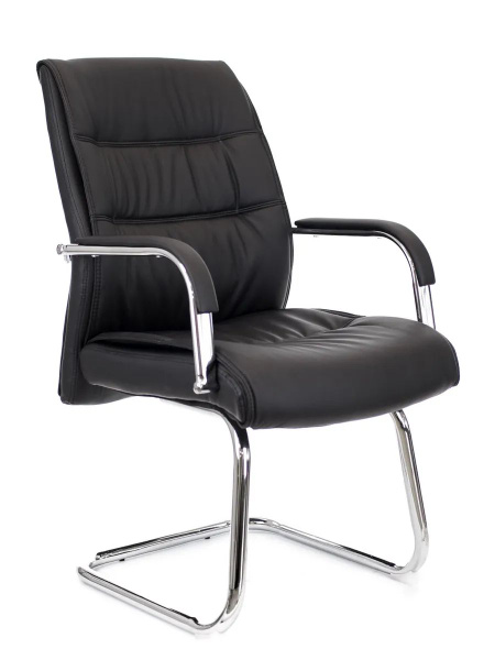 Кресло офисное Everprof Bond CF на полозьях с подлокотниками, низкой спинкой, для посетителей ...