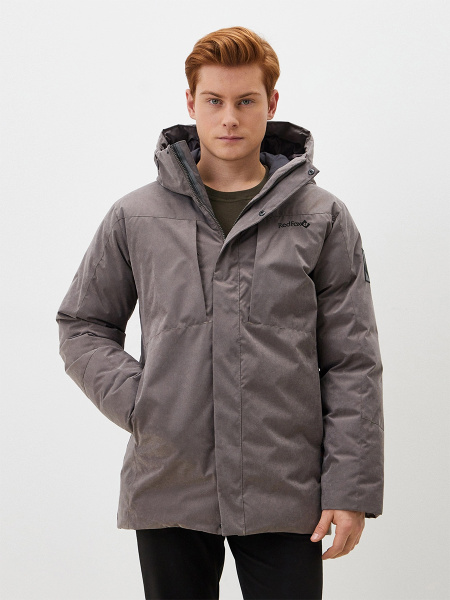 Пуховик Мужской RedFox бежевый, светло-коричневый капюшон Мембранные материалы, Пух, размер 54 ...