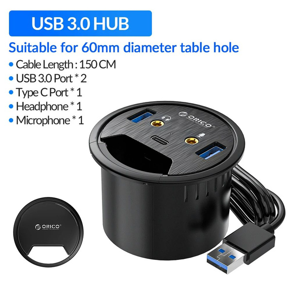 Характеристики ORICO-DESK-2U1C/4U Тип отверстия в столе USB3.0 ...