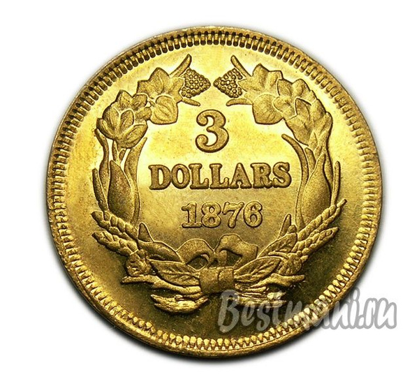 Золотая монета 3 доллара США 1876 года копия UNC купить на OZON по низкой цене (1832005028)
