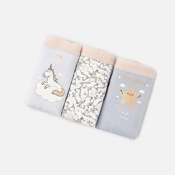 Комплект трусов Женский Oysho брифы Хлопок, Эластан аквамариновый, размер 44, 46 Средняя Китай ...