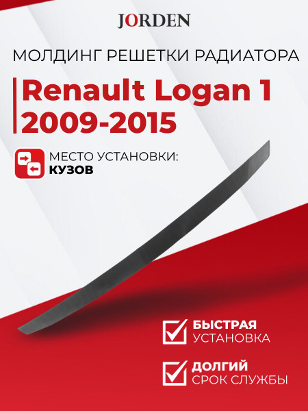 Молдинг решетки Renault Logan Рено Логан 2009-2014,черныйкупить c ...