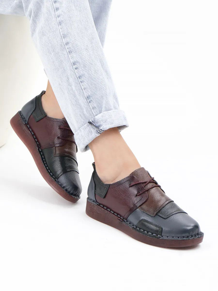 Туфли Женский Covani Натуральная кожа, размер 39 Без каблука 8 слиперы Танцы Россия Шнурки ...