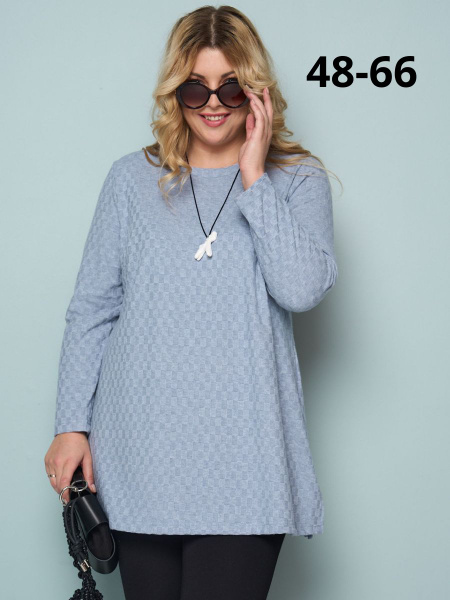Туника Женский SPARADA Повседневный Длинный голубой, размер 56, 58 Россия Геометрический А ...