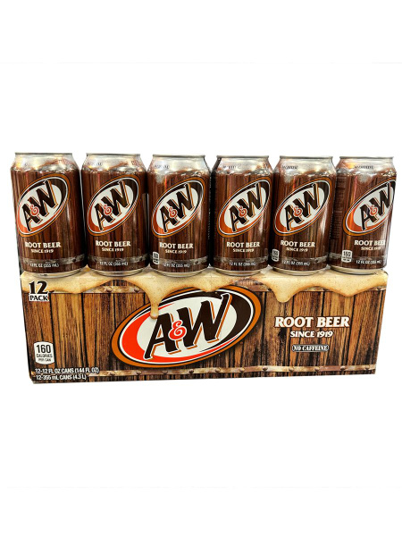 Газированный напиток A&W Root Beer безалкогольное корневое пиво, 355 мл ...