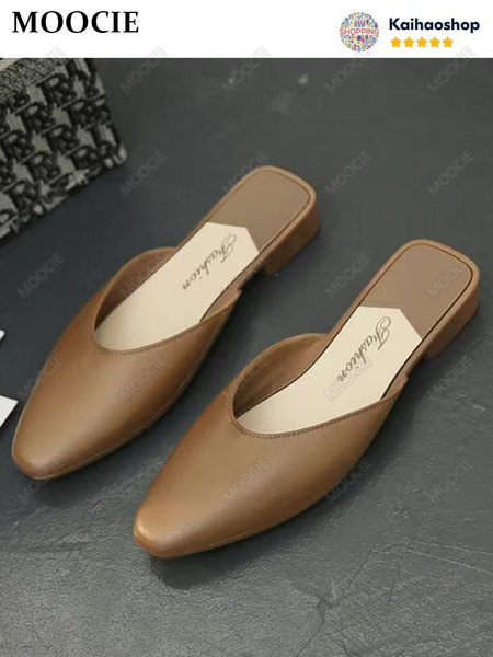 Босоножки Женский MOOCIE Без каблука Искусственная кожа, размер 36 Толстая подошва Лето Без ...