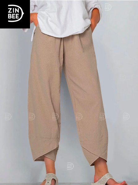 Бриджи Женский ZinBee хаки Хлопок Повседневный, размер 56 Эластичная Лето Китай Средняя ...