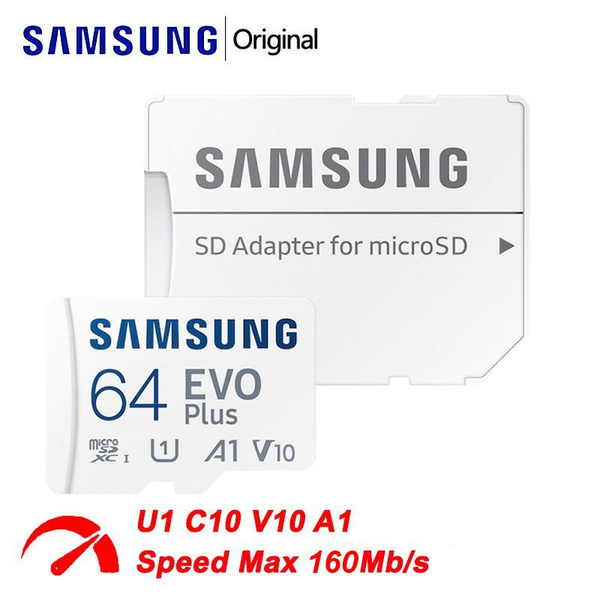 Samsung 64 ГБ Карта памяти microSDXC, microSD EVO Plus (MB-MC64SA), UHS ...