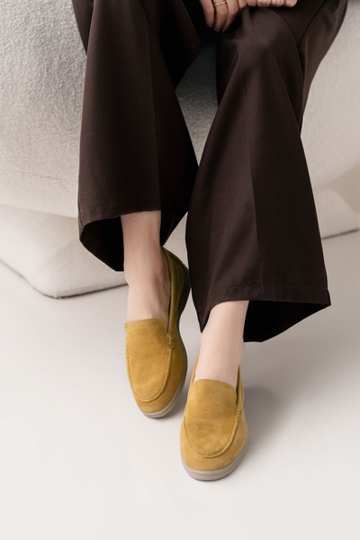 Лоферы Женский Nordman горчичный, размер 42 На любой сезон 5 Без застёжки Россия купить c ...