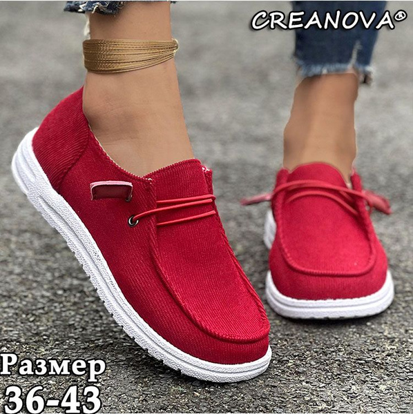 Лоферы Мужской, Женский CREANOVA красный, размер 38 Стандартный низкий (до 4 см) Лето Шнурки ...
