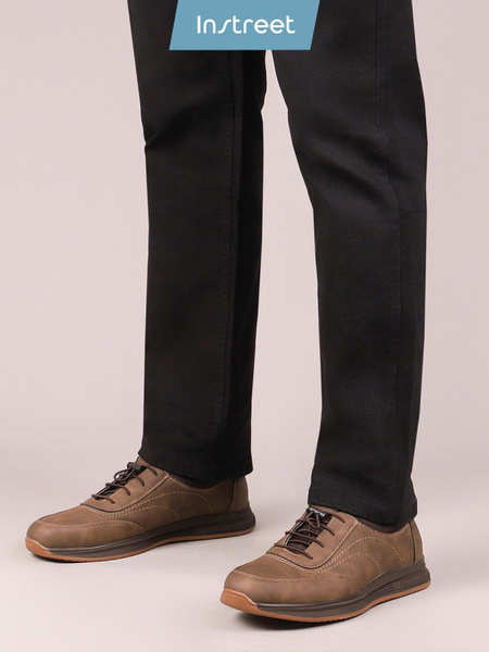 Полуботинки Мужской Instreet коричневый, размер 42 На любой сезон 6 Шнурки Без каблука Россия ...