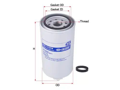 Топливный фильтр sure filter sfr1212fw freightliner дв.dd60, cummins ...