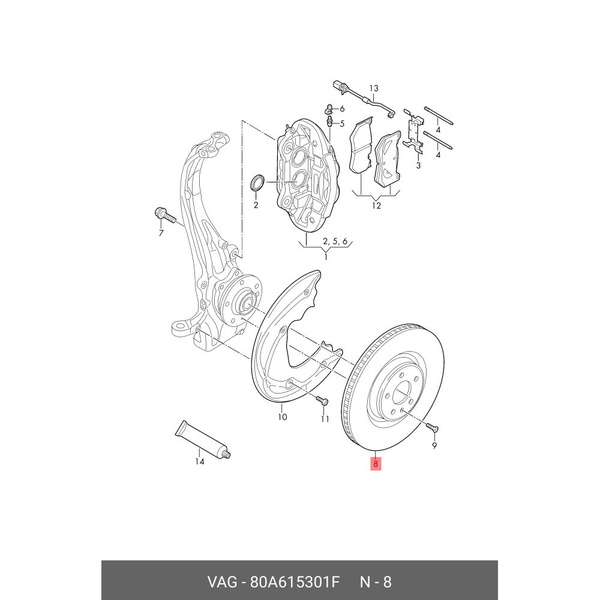 Диск тормозной задние q5 VAG 80A615301F, oem 8W0615601K купить c доставкой на OZON по низкой ...